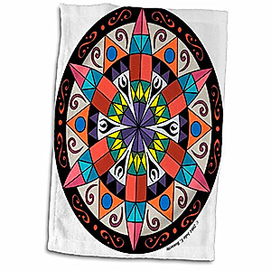 3D Rose Hex Sign 1 Pennsylvania Dutch Luck Protection Symbol TWL_23186_1 Towel, 15" x 22"