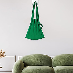 Segolike Women Knit Pleated Korean Fashion Shoulder Pleated Bag Ladies Elegant Tote Bag, Green