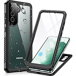 Temdan for Samsung Galaxy S22 Case,Waterproof Samsung S22 Case with Built-in Screen Protector Shockproof Dustproof Heavy Duty Full Body Protective Case for Samsung Galaxy S22 5G 6.1'',Black