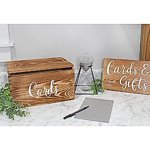 Darware Wooden Wedding Card Box for Receptions (Brown), Rustic Farmhouse Wood Decorative Card Receiving Box for Birthdays, Showers, Graduations and More