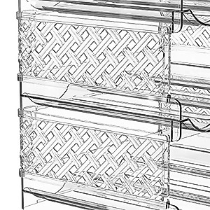 Simple Houseware 3-Tier Stackable Water Bottle Storage Organizer, Clear