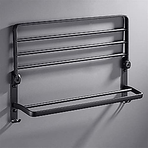 RUTAVM Towel Bar Rack Wall Mounted Bath Towel Rack Towel Bar Shelf Holder Double Dual Towel Rail Kitchen Bathroom Stainless Steel Matte for Bathroom (Size : 40Cm)