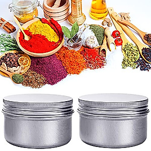 Hulless 4 Ounce Aluminum Cans 120 mL Screw Lid Metal Storage Tins Containers for Storing Spices, Candies, Lip Balm, Candles, 12 Pcs.