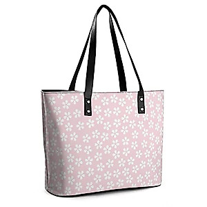 Womens Handbag Cherry Flowers Leather Tote Bag Top Handle Satchel Bags For Lady