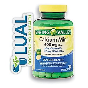 Support Bone Health with Spring Valley Calcium Plus Vitamin D3 Supplement, 150 Mini Softgels. Includes Luall Fridge Magnetic