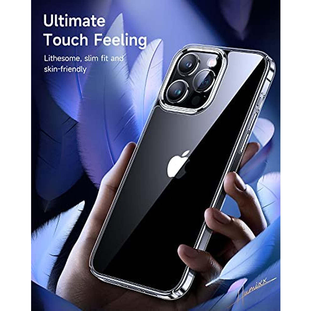 Humixx Crystal Clear Designed for iPhone 14 Pro Max Case, with 2X Screen Protector + 2X Lens Protector [Not-Yellowing][Full Body Protection] Shockproof Protective iPhone 14 Pro Max Phone Case 6.7 Inch