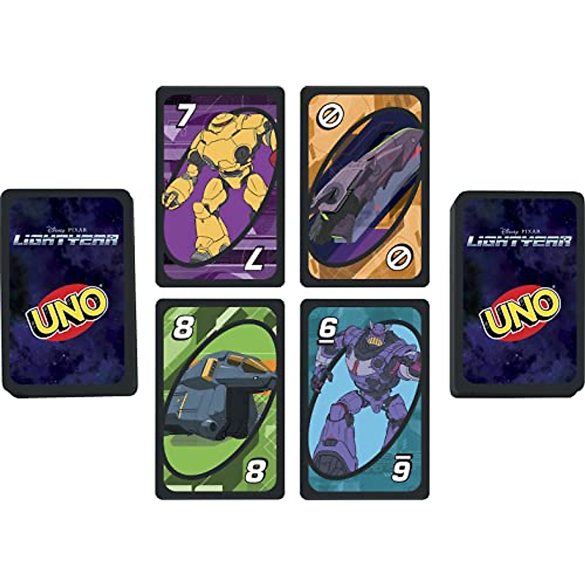 Mattel Games UNO Disney and Pixar Lightyear Card Game, Travel Game with Movie-Themed Deck in Collectible Tin for 2-10 Players
