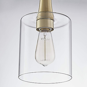 Clear Glass Lamp Shade Modern Cylinder Transparent Lamp Shade With 1-5/8 Fitter Drum Lamp Shade For Floor Lamps, Chandelier, Pendant Lighting Fixture, Table Lamp Replacement Lampshade 6.69"X5.9"