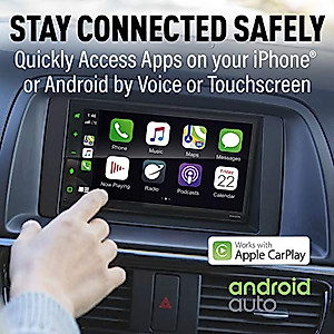 Planet Audio P9900CPA Apple Carplay Android Auto Car Multimedia Player - Double-Din, 6.75 Inch LCD Touchscreen, Bluetooth, MP3-USB-Aux in, Am/FM Car Radio, No CD-DVD