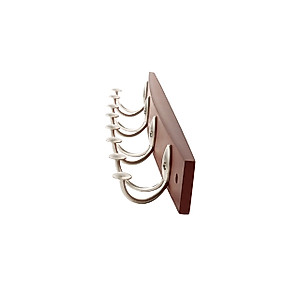 Spectrum Diversified Stratford Wood Hook Rack with 4 Double Satin Nickel Hooks, Walnut Finish
