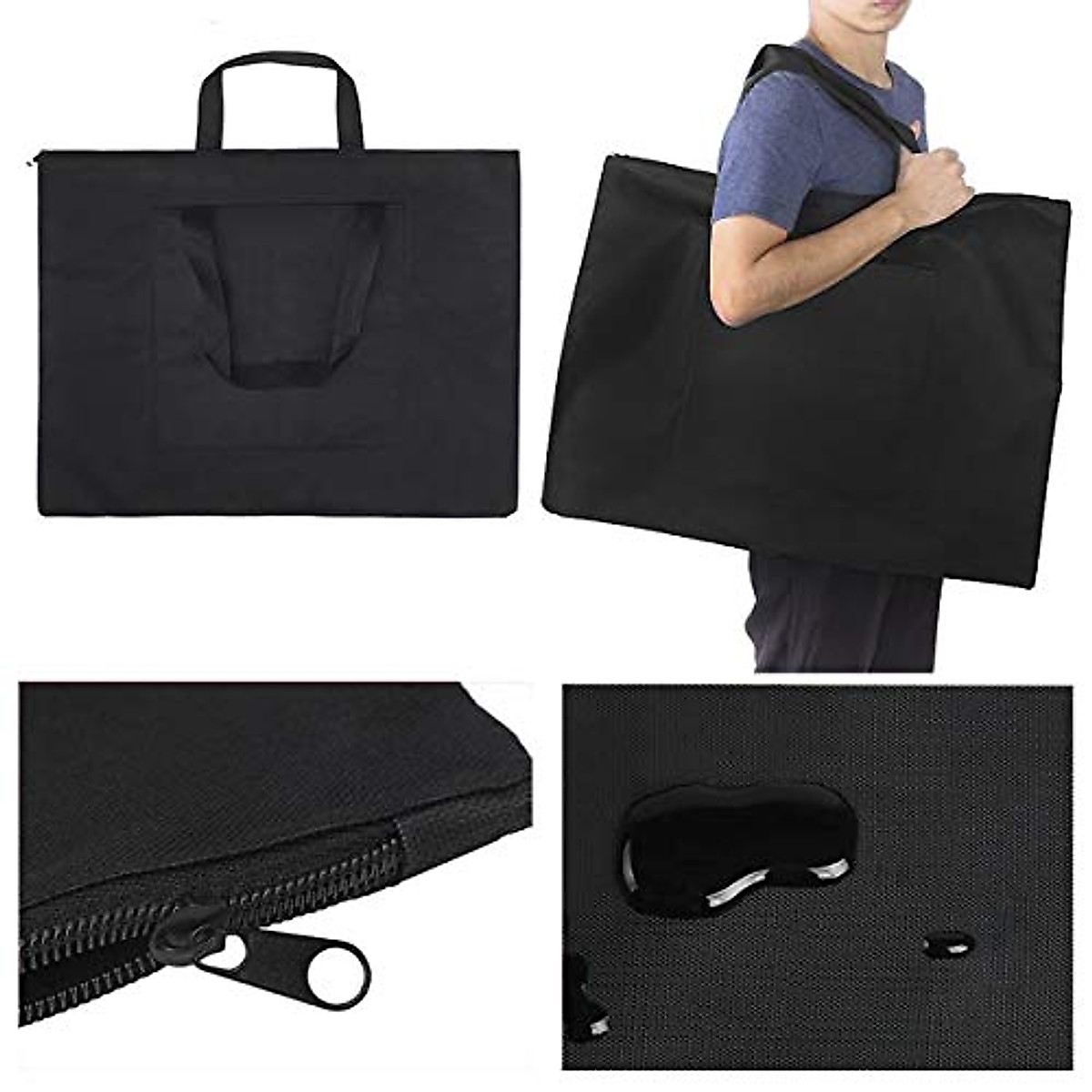 Ylucky Canvas Art Portfolio Bag Artist Carry Shoulder Bag Drawboard Bags for Drawing Sketching Painting Art Case Travel Art Supplies Tote Bag Carry Storage Sketch Board Art Materials Organization