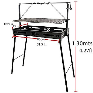 Portable Charcoal Grill, XL Version, Steel Rods Style