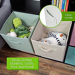 7Penn Basket Cube Storage Bins - 6pk Pastel 10in Square Collapsible Fabric Storage Cubes Organizer Bins for Playroom