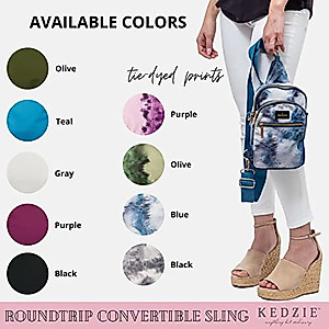 KEDZIE Roundtrip Convertible Sling & Crossbody Bag Cell Phone Purse for Women with Adjustable Strap - Black