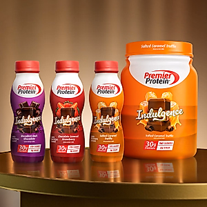 Premier Protein Indulgence Protein Shake, 30g Protein, 3g Sugar, Chocolate Covered Strawberry, 11.5 fl oz, Pack of 12