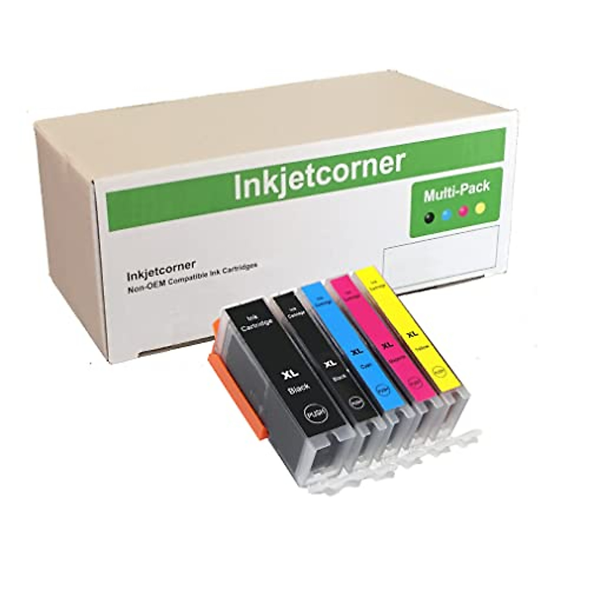 Inkjetcorner Compatible Ink Cartridges Replacement for use with MX920 MG5620 MG6620 MG5622 MG6600 iX6820 iP7220 (1 Large Black 1 Small Black 1 Cyan 1 Magenta 1 Yellow, 5 Pack )