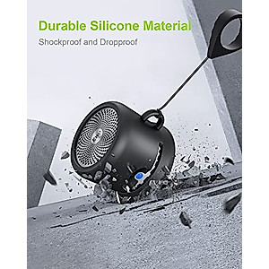 EWA Magnetic Silicone Case A106 Pro Portable Bluetooth Speaker for Shower, Room, Bike, Car (Black)