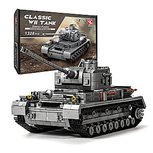 DAHONPA Panzer-Ⅳ Tank Army Building Block(1328 PCS),WW2 Military Historical Collection Model with Soldier Figures,Toys Gifts for Kid and Adult.