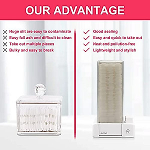 YOIDOO Automatic Cotton Pad Holder Cosmetic Cotton Pad Organizer Press Out Makeup Cotton Square Holder Dispenser Vanity Storage Organizer for Pads (Grey)