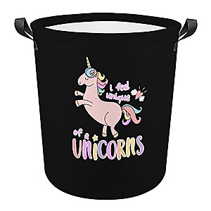 Unique Unicorn Large Laundry Basket Hamper Bag Washing with Handles for College Dorm Portable