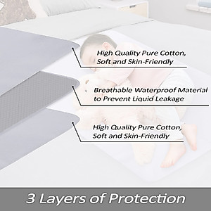 Waterproof Crib Mattress Protector Pad Flannel Crib Protector Pad Incontinence Pad Wetting Reusable Waterproof Cover 100% Water Resistant Cotton Mattress Protector Pad Sheet Savers for Baby 27“*39”