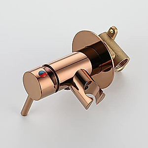 MINJING Handheld Bidet Sprayer for Toilet, Rose Gold Cloth Diaper Sprayer Kit Wall Mounted Brass Bidet Sprayer Set Single Handle Toilet Bidet Sprayer Kit with 150cm Shower Hose,Round