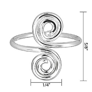 WithLoveSilver Sterling Silver Swirls Wire Adjustable Toe Ring