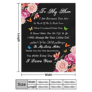 MIBDDK Gifts for Mom Blanket Throw Mothers Day Blankets Flannel Warm Cozy Birthday Gifts for Mom Women Bed Sofa Living Room 50"X40"