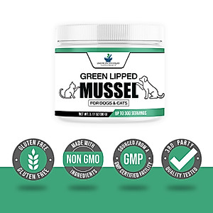 American Standard Supplements Green Lipped Mussel Powder for Dogs & Cats - Joint & Mobility Support - 3.17 oz (90g)