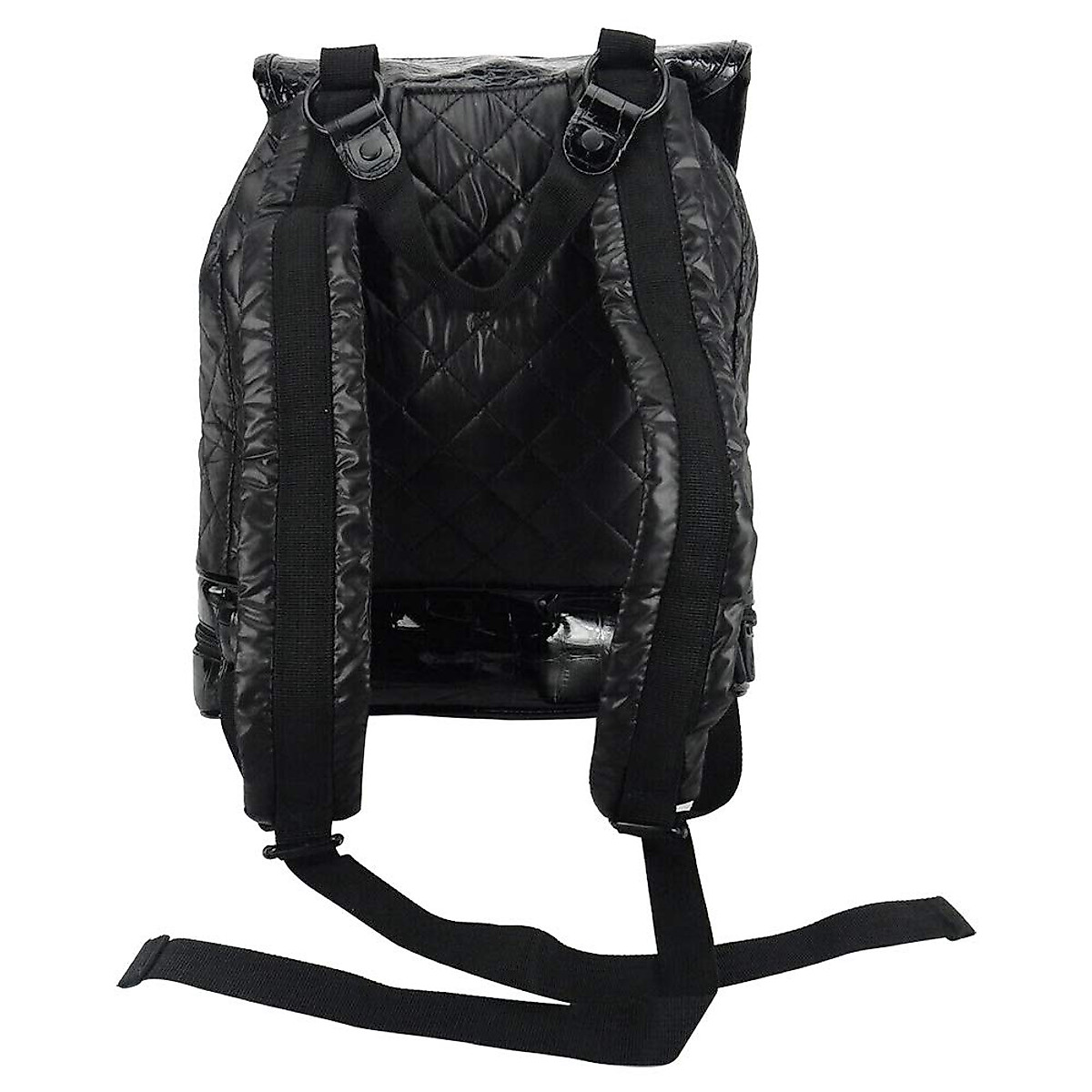 Closeout Services Corp. Bella Mia Uptown Day Pack - Stylish Black Quilted Body with Comfortable Backpack Straps, Perfect for Everyday Adventures and Chic Urban Exploration