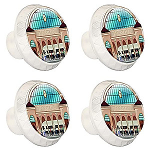 Train STATTON Knobs for Kitchen Cabinets 1.18'' Drawer Pulls Handles with Screws Crystal Glass Drawer Cabinet Pull Knob Handle Kitchen Door Wardrobe Hardware 4 Pack