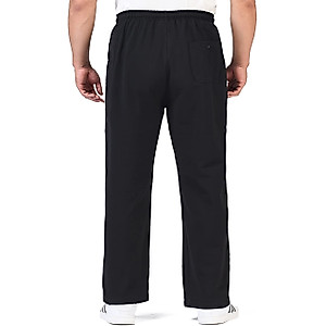 Zoulee Men's Casual Cotton Jogger Sweatpants Zipper Front Pants Thick Black M