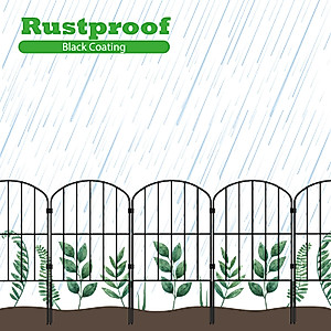 OUSHENG Decorative Garden Fence 25 Panels, Total 27ft (L) x 24in (H) Rustproof Metal Wire Fencing Border Animal Barrier, Flower Edging for Landscape Patio Yard Outdoor, Arched