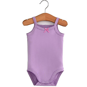 Infant/Toddler Baby Girls Spaghetti Strap Bodysuit Sleeveless Baby Tank Top Cotton Baby One-Pieces Pack of Summer Baby Clothes Outfit (2-3T)