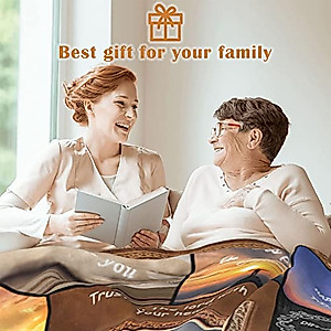 WISH TREE Christian Gifts for Women Scripture Throw Blanket Religious Spiritual Gifts with Bible Verse, Inspirational Thoughts and Healing Prayers Gift for Women Men 50"x60"(Collage)
