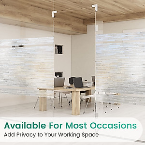 rabbitgoo Window Privacy Film, No Glue Frosted Glass Film, Static Cling UV Blocking Non Adhesive Reusable Heat Control Window Vinyl Clings for Home, Office, Frosted Silk, 17.5 x 78.7 Inches