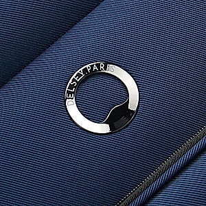 DELSEY PARIS Sky Max 2.0 Softside Expandable Luggage with Spinner Wheels, Blue, Checked-Large, 28 Inch