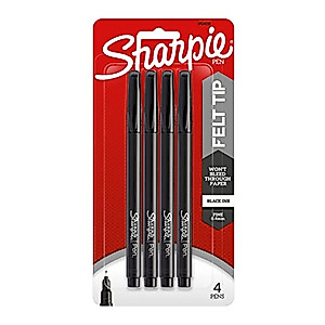 SHARPIE Wraps Pen, Fine Point, 4-Pack, Black (1924213)