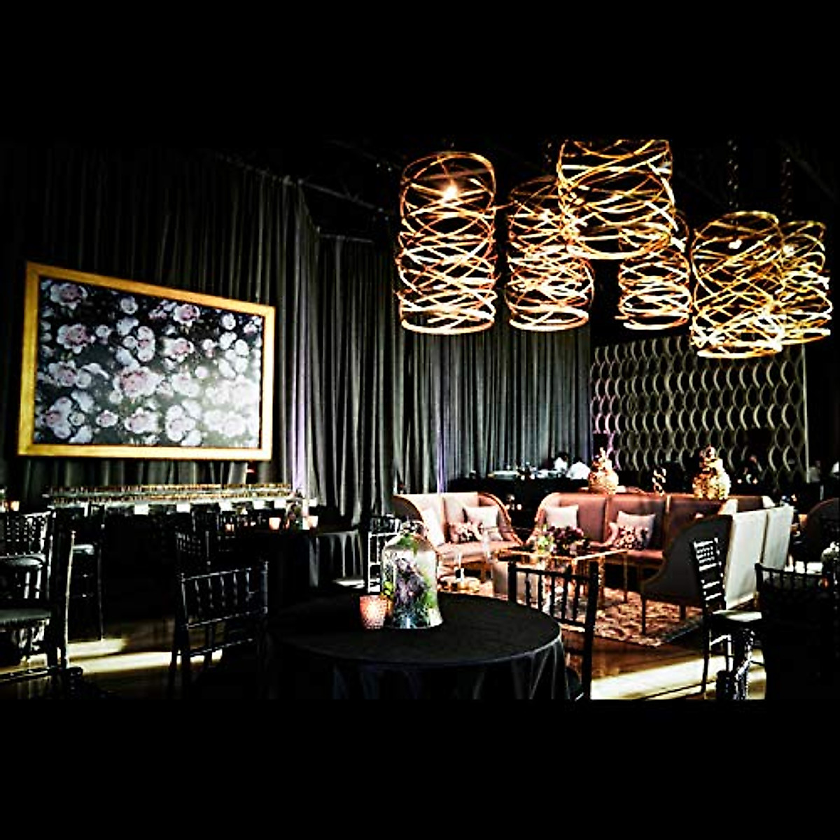 LALAPORT 10ft x10ft 190 GSM Seamless Durable Backdrop for Party, Wedding, Baby Shower, Birthday, Graduation, Exhibition Decoration Photography Bridal Shower Drape Photo Booth Home Curtain - Black