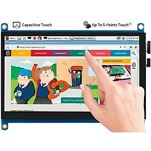 for Raspberry Pi 7inch HDMI LCD (H), 7" 1024x600 Capacitive Touch Screen IPS Display Monitor HDMI / VGA Port, for Raspberry Pi 4B/3B+/3B/2B/A+/Zero W/WH/ Jetson Nano/Banana Pi /Windows 10/8.1/8/7