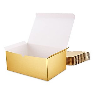 MALICPLUS 10 Gift Boxes 9.5x6.5x4 Inches Gift Boxes with Lids Boxes for Gifts Bridesmaid Proposal Boxes, Gold Gift Boxes Bulk for Light Weight Gifts, Crafting, Grass Texture Gold
