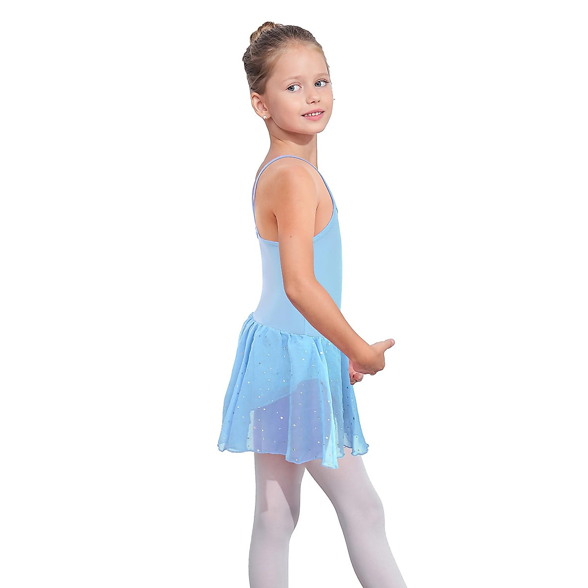 EQSJIU Ballet Costumes For Girls Toddler Dance 2t 3t 18-24 Months Leotards With Skirts Tutu Outfits Bodysuits Light Royal Blue