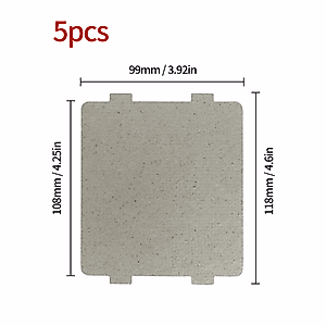YQBOOM 5 PCS Waveguide Cover, Universal Mica Sheet for Microwave Oven, Cut to Size, 108mmX99mm, 5 Pack