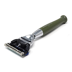 Edwin Jagger Diffusion Chrome Plated 72 Series Handle Compatible With Fusion Proglide Razor Cartridge, (Black)