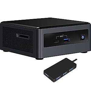 Intel NUC NUC10I7FNH Desktop Mini (Intel i7-10710U 6-Core, 16GB RAM, 512GB PCIe SSD, Intel UHD, WiFi, Bluetooth, 1xHDMI, SD Card, Win 10 Pro) with Hub