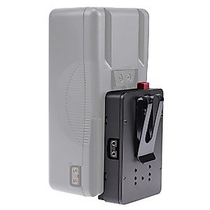 foto4easy Foto4easy V-Lock Mount Battery Power Supply Plate Adapter with D-tap for Portable Pocket Tiny Compact Nano V-Mount Battery, Black