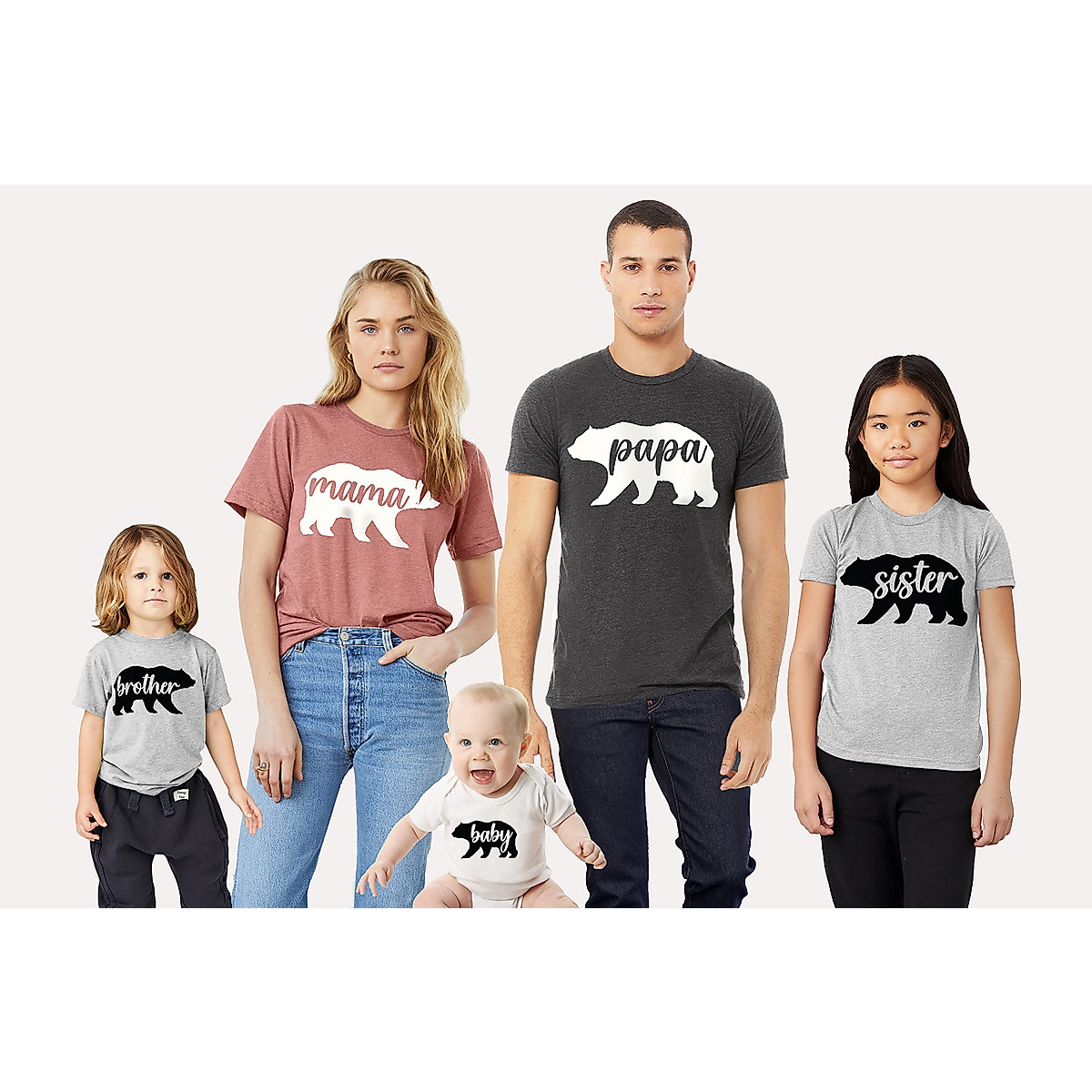 Teeny Fox Baby Bear Family Mama Papa Cute Matching Outfits Couple Shirts