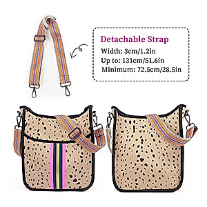 ORAD Neoprene Bag Crossbody Shoulder Bag Messenger Bag with Adjustable Strap (Leopard)
