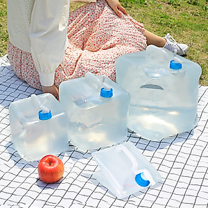 UMETASS 5.3 Gallon Collapsible Water Container with Spigot, Foldable Cube Water Jugs Portable Water Storage for Outdoors Camping Hiking (2pack)