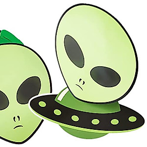 Swirls & Cutouts Green Alien Theme Hanging Swirl Decorations UFO Theme Ceiling Whirl Streamer Hanging Cutouts Alien Invasion for Kids Girls Boys Birthday Baby Shower First Birthday Party Supplies